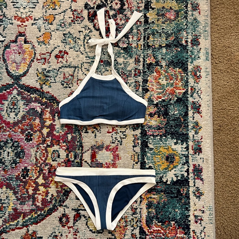 Seafolly Denim High Neck Swimsuit - Gem